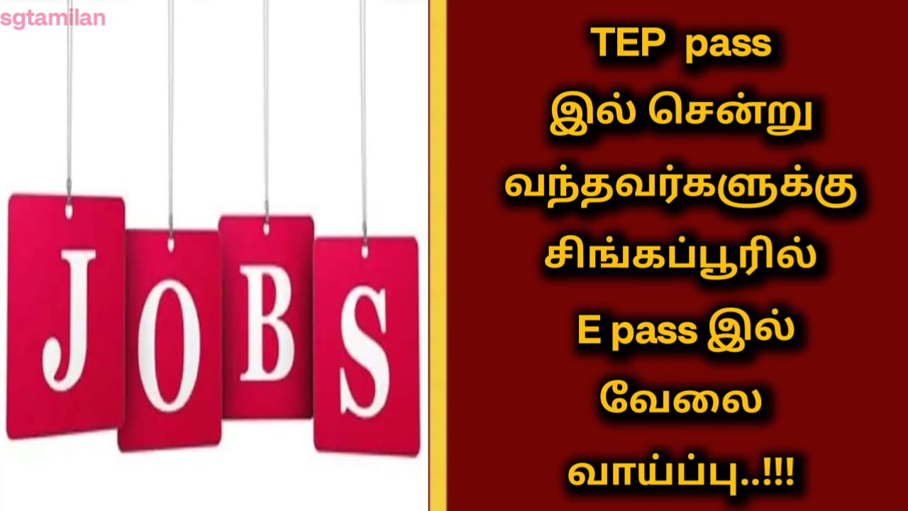 TEP pass இல் சென்று வந்தவர்களுக்கு சிங்கப்பூரில் E pass இல் வேலை ...